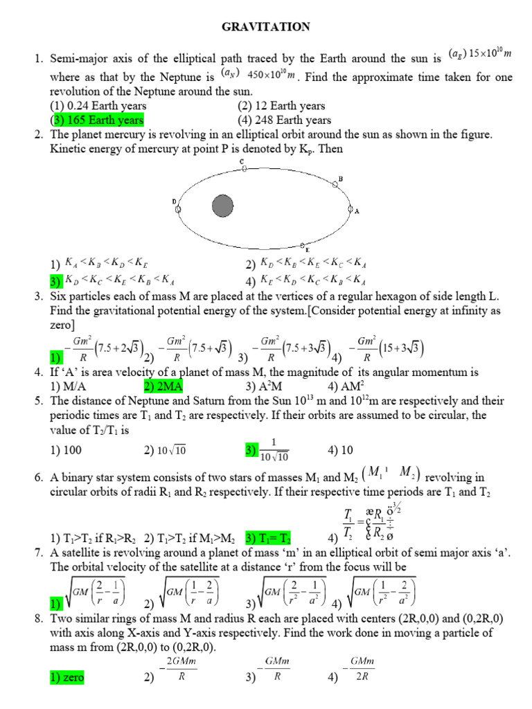 GRAVITATION | PDF | Orbit | Mass