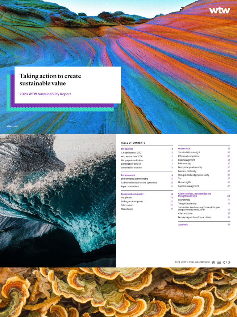 WTW 2023 Sustainability Report | PDF | Sustainability | Governance