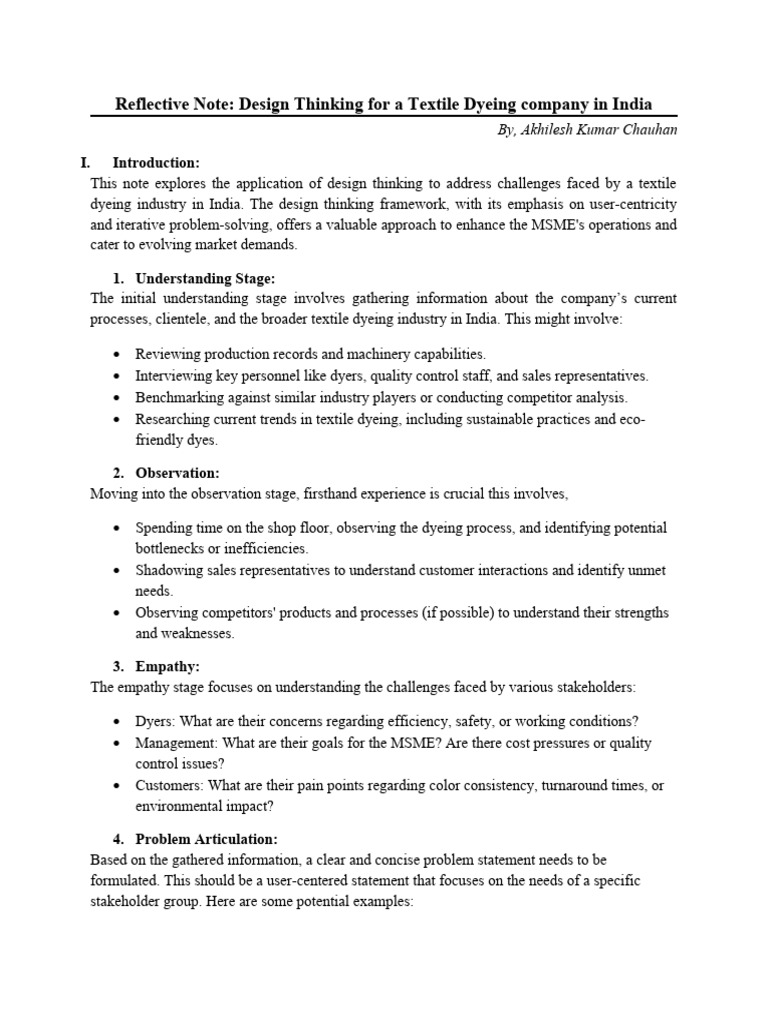 Reflective Note - Akhilesh | PDF | Design Thinking | Prototype