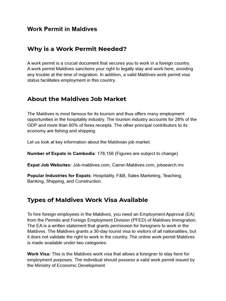614ade78ab4a674962f5dcc9 - Work Permit - Maldives | PDF | Travel Visa ...