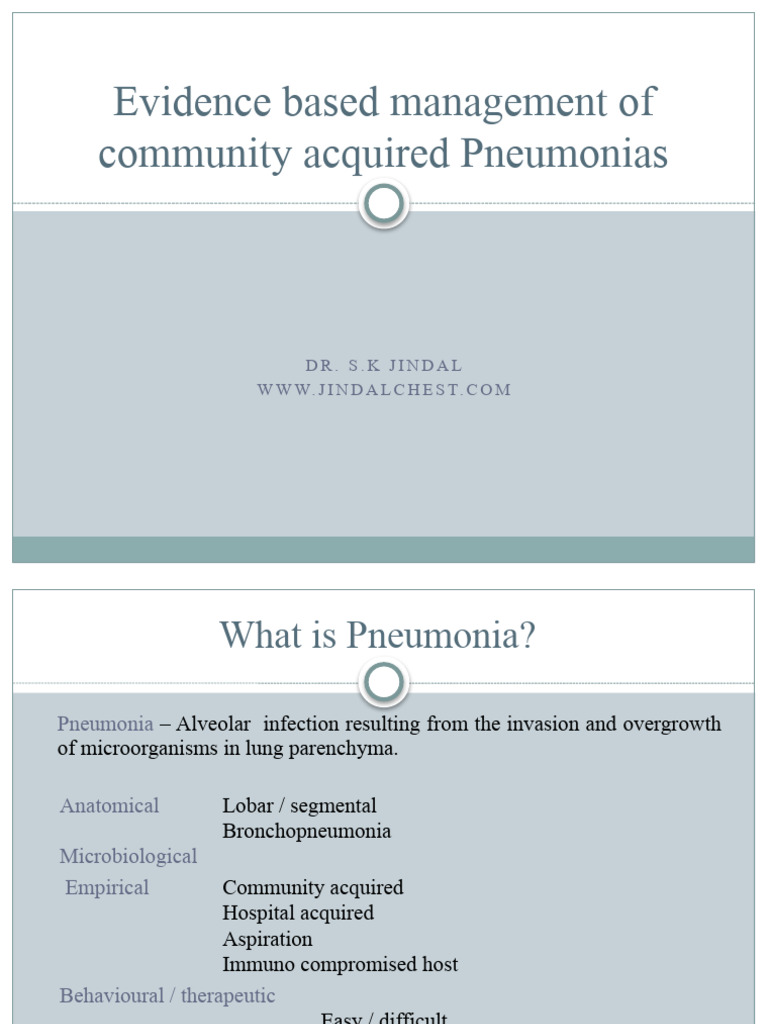 Evidence Based Management of Community Acquired Pneumonias | PDF ...