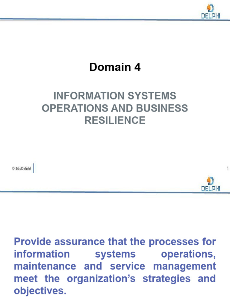 CISA-Domain-4-Information Systems Operations and Business Resilience | PDF | Databases ...