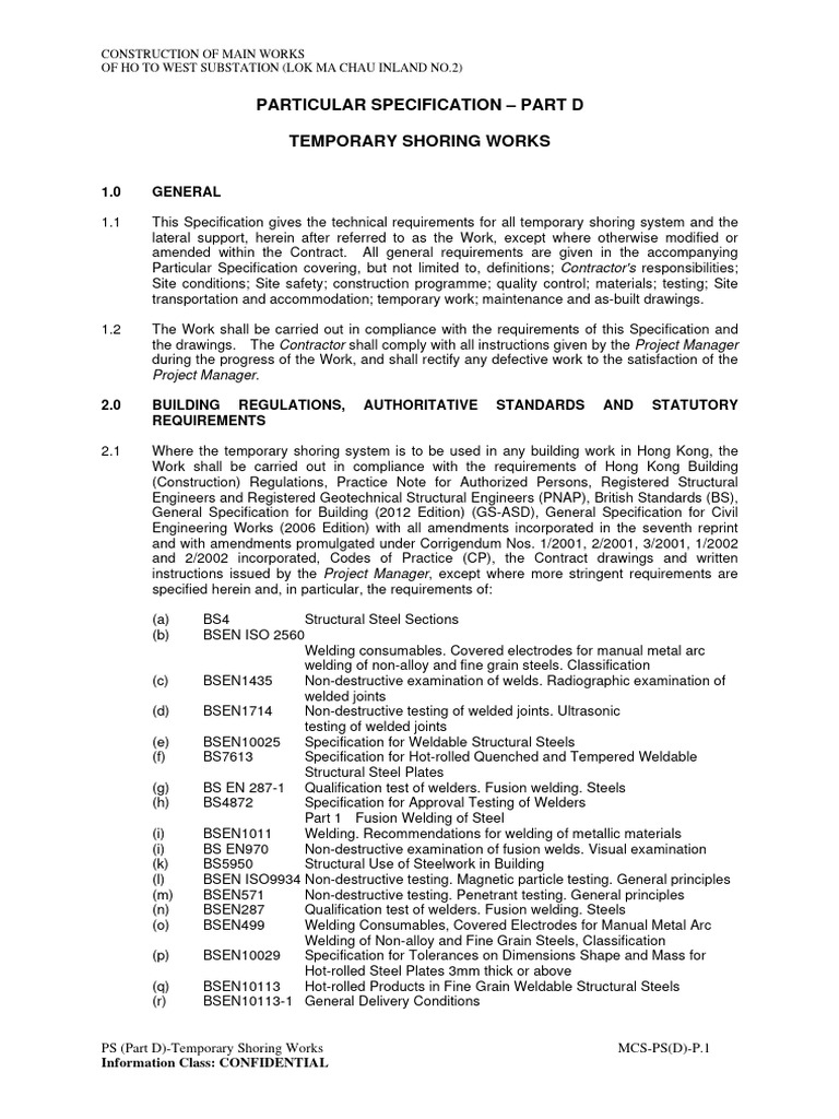 PS (Part D)-Temporary Shoring Works | PDF | Welding | Construction
