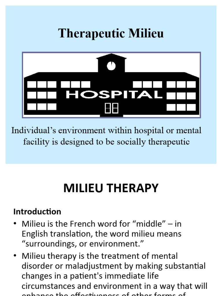 7.1 Mileu Therapy | PDF | Psychotherapy | Mental Health