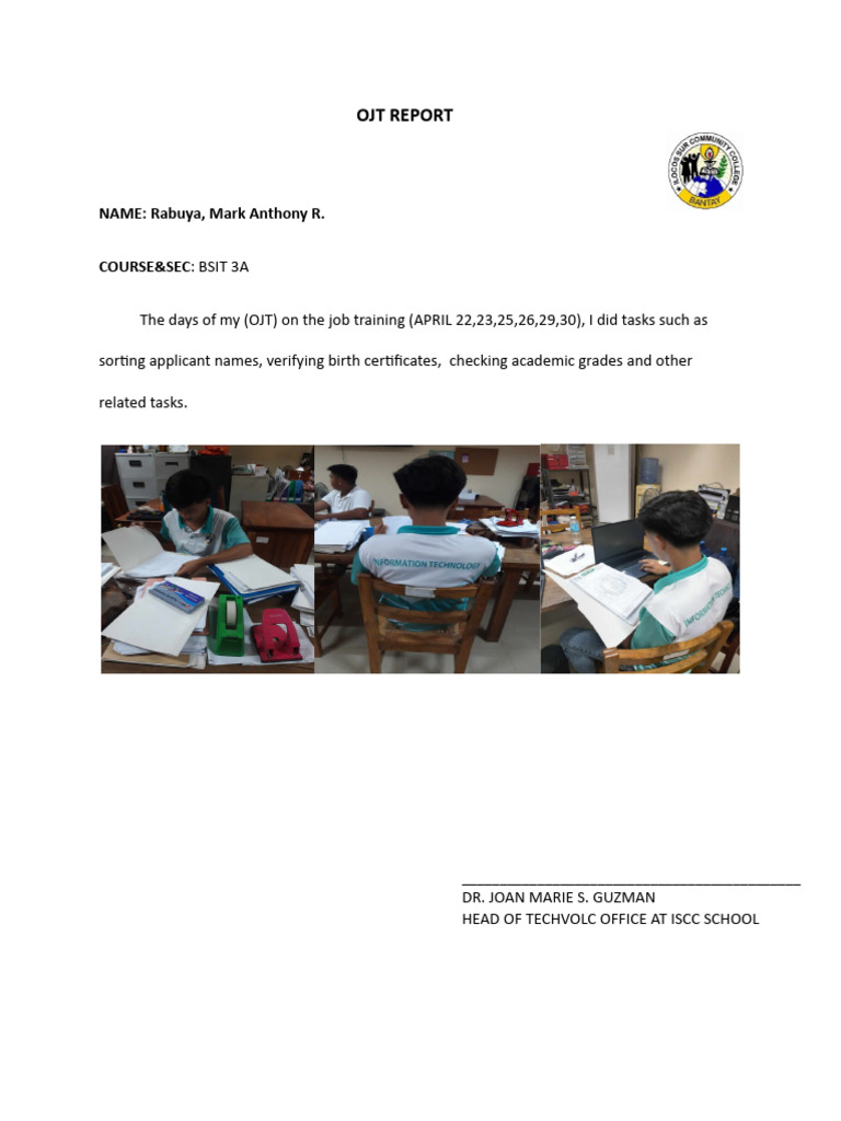 Ojt Report | PDF