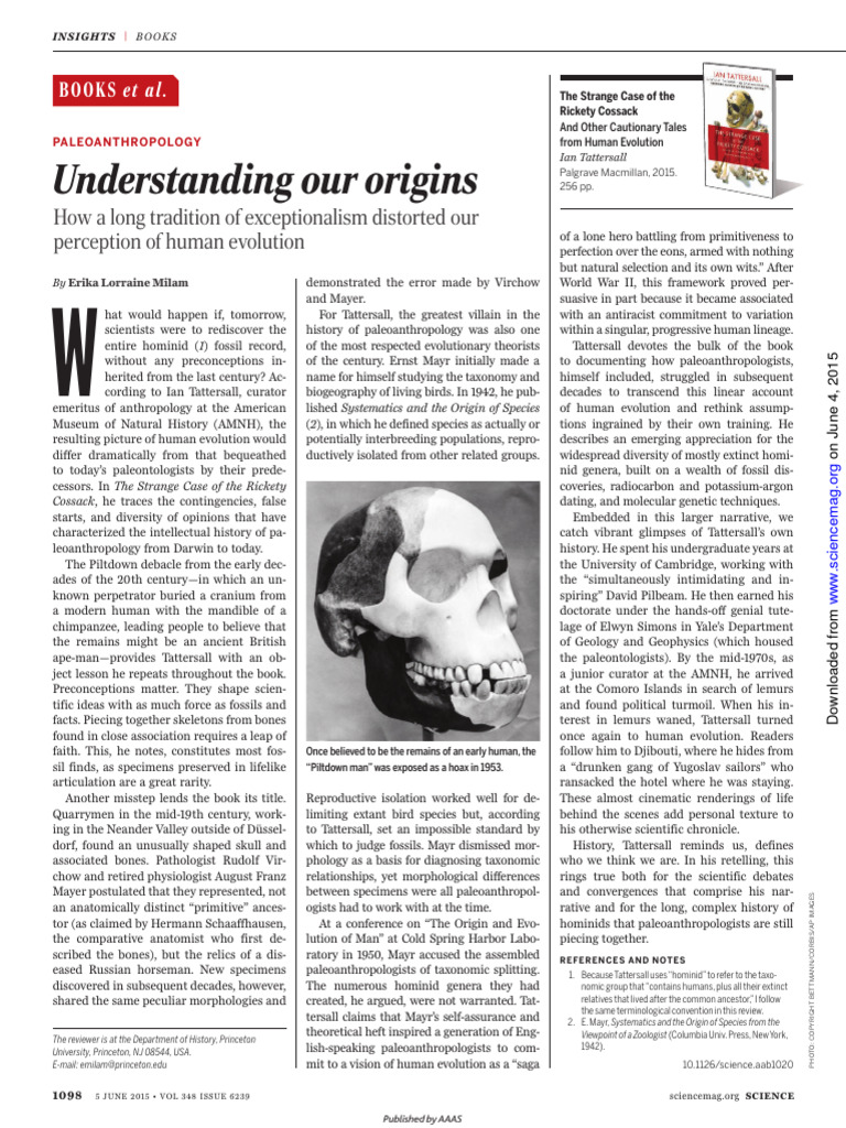 Understanding Our Origins | PDF | Human Evolution | Paleoanthropology