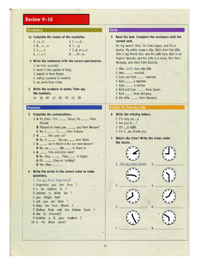 Review Unit 9-16 | PDF