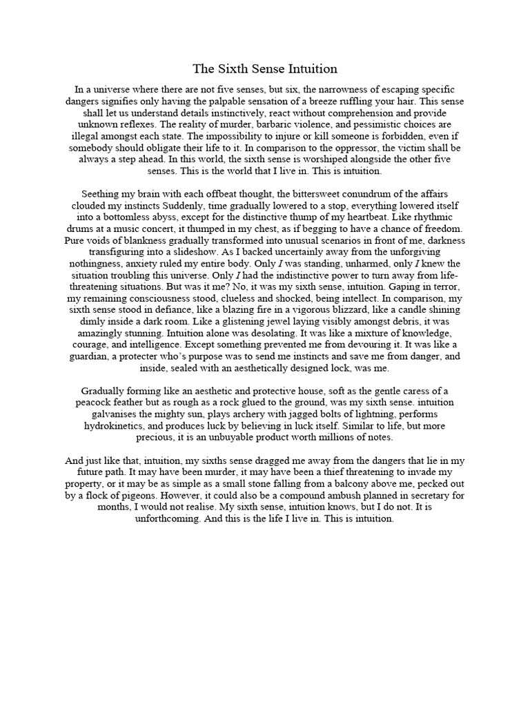 The Power of Sixth Sense Intuition | PDF | Young Adult