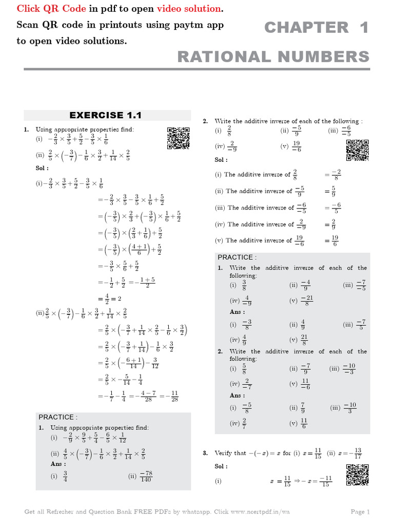 Ncert GR 8 Math CH 1 More Practice | PDF | Arithmetic | Numbers