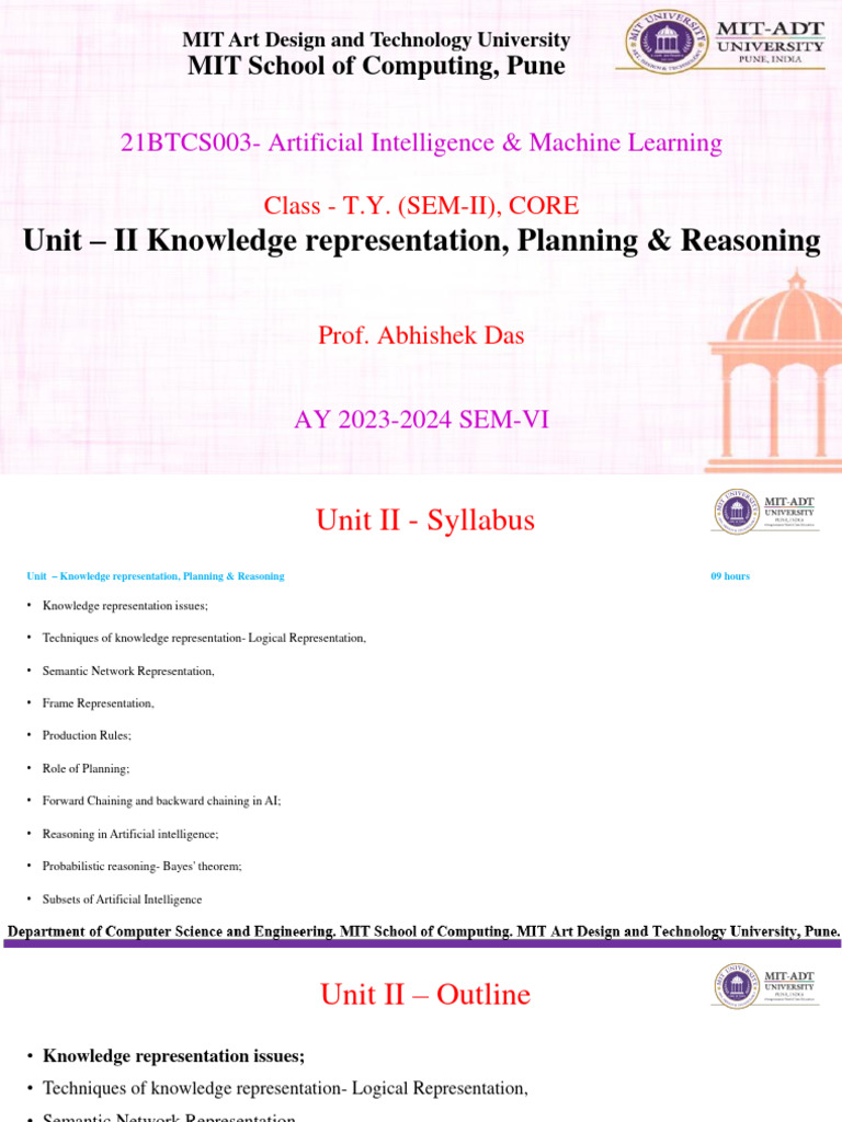 Aiml Unit2 | PDF | Knowledge Representation And Reasoning | First Order Logic