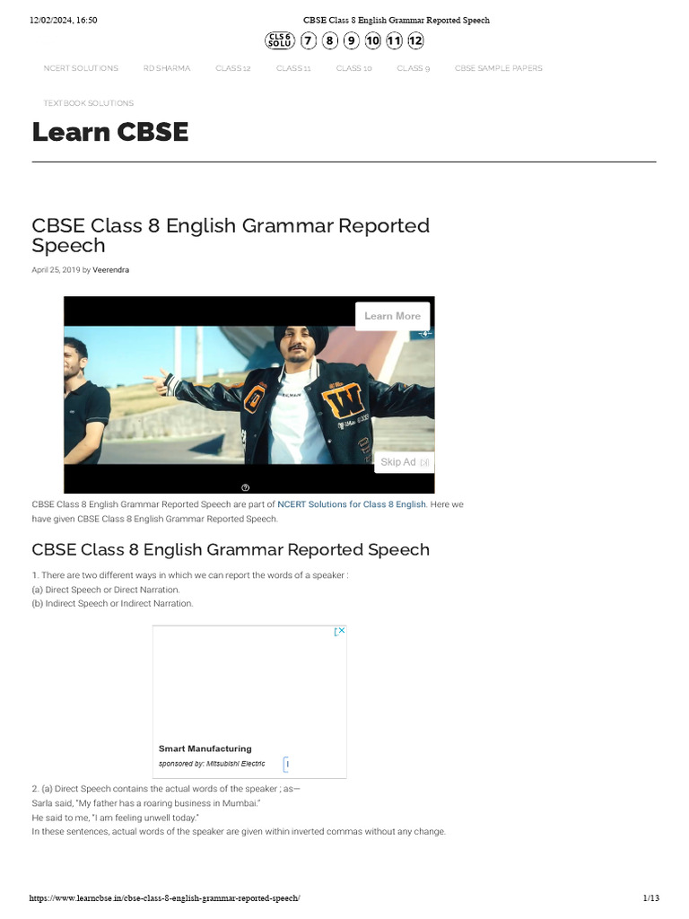 Reported Speech | PDF | Question | Grammatical Tense