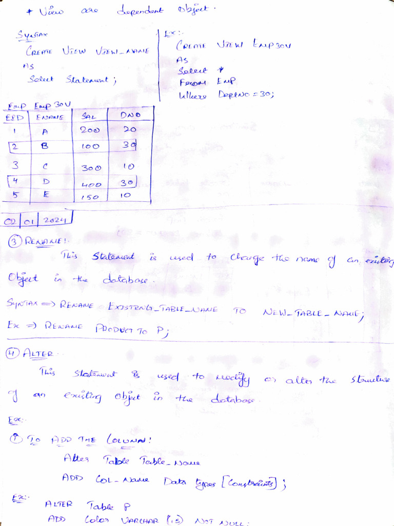 Sql Notes Pdf