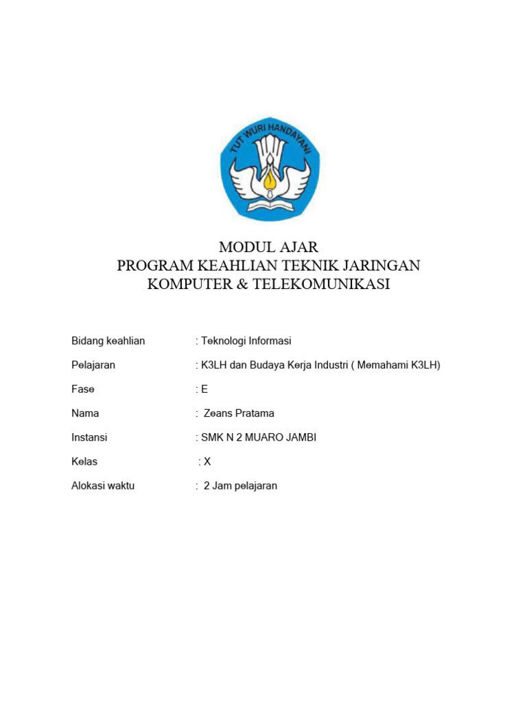 Modul Ajar Memahami K3LH | PDF