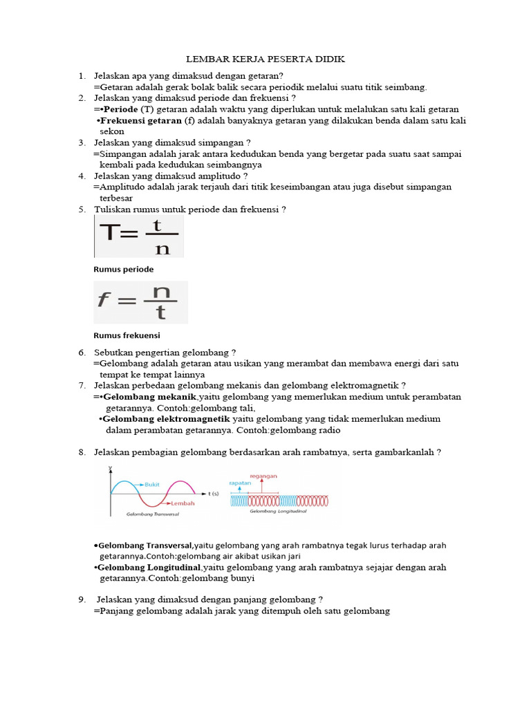 LKPD Ipa Getaran & Gelombang 8c (Viola Bintang) | PDF
