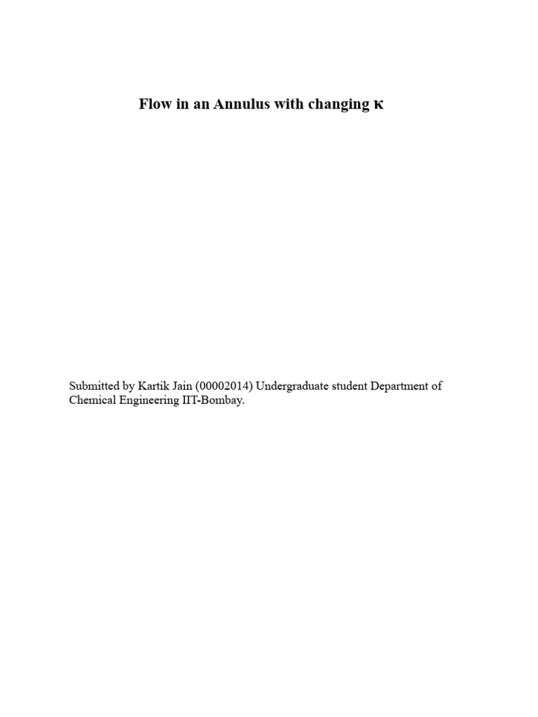 Flow Through Annulus | PDF | Reynolds Number | Fluid Dynamics