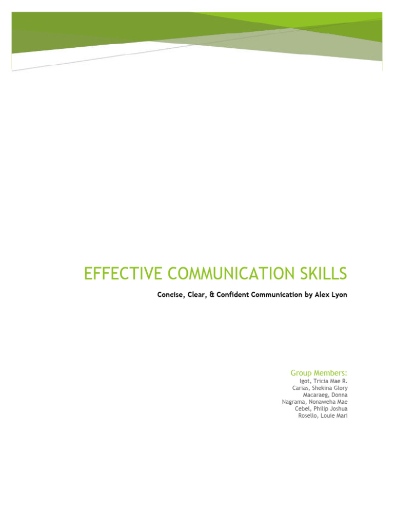 Concise Communication Skills Guide | PDF | Communication | Human ...