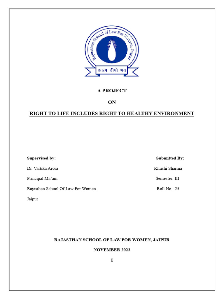 A Project On Consitutional Law | PDF | Environmental Protection | Pollution