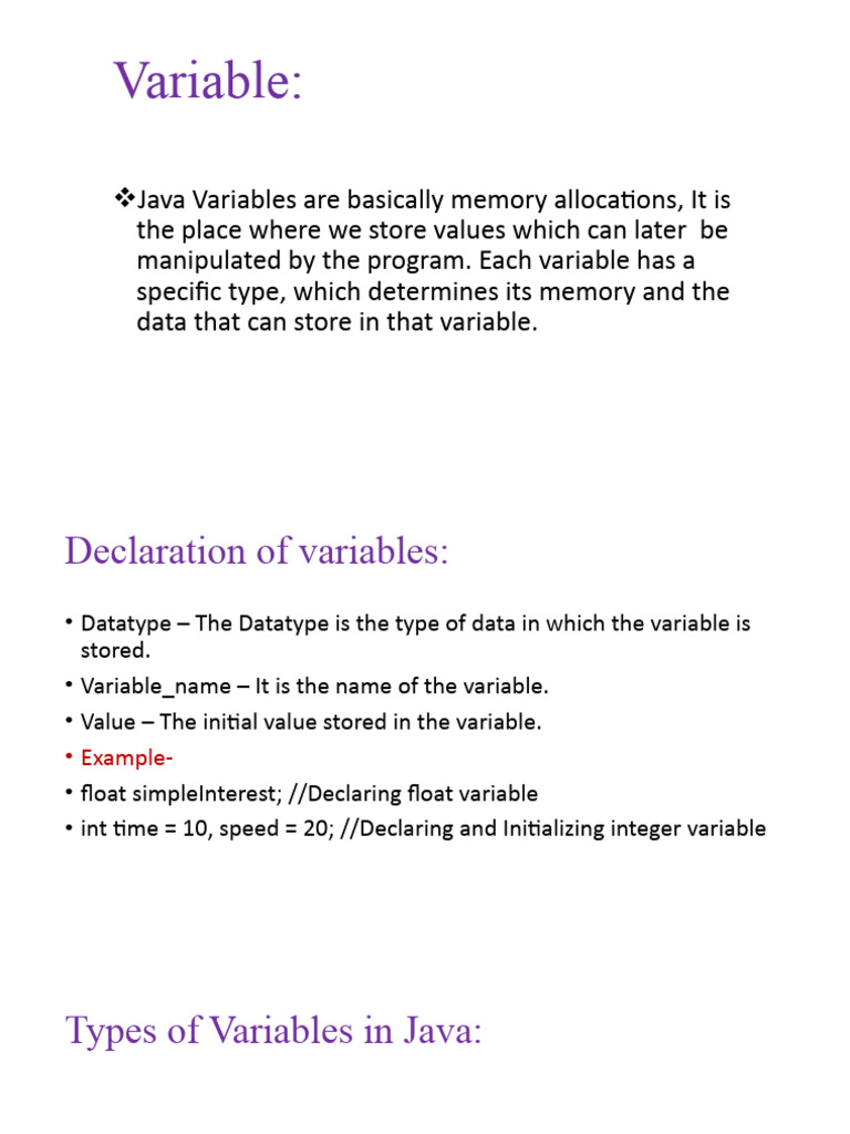 Variable | PDF | Variable (Computer Science) | Data Type Variable | PDF | Variable (Computer Science) | Data Type