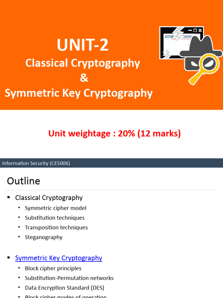 Unit - 2 - Classical Cryptography-Symmetric Key Cryptography | PDF | Cryptography | Cryptanalysis
