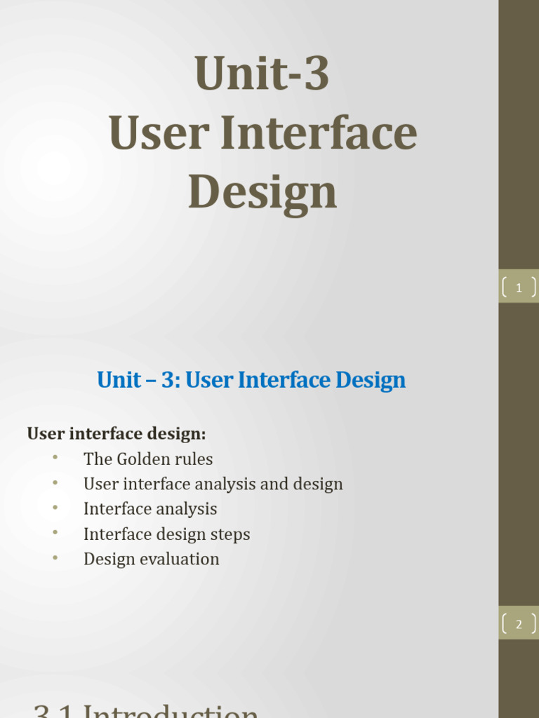 Unit-3 UI Design | PDF | Conceptual Model | User Interface