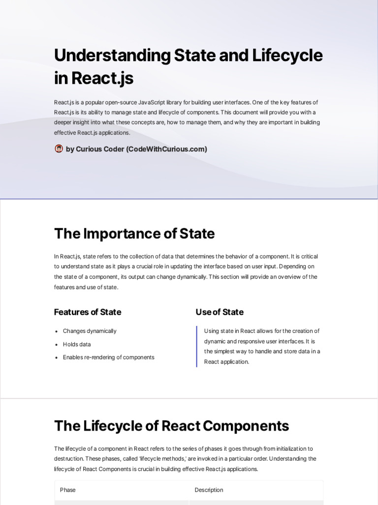 React.js State & Lifecycle Guide | PDF | Systems Engineering | Computing