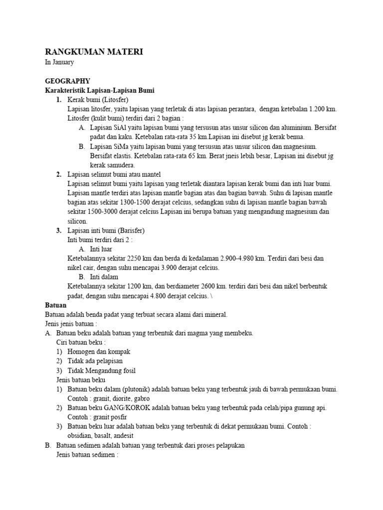 Rangkuman Materi | PDF