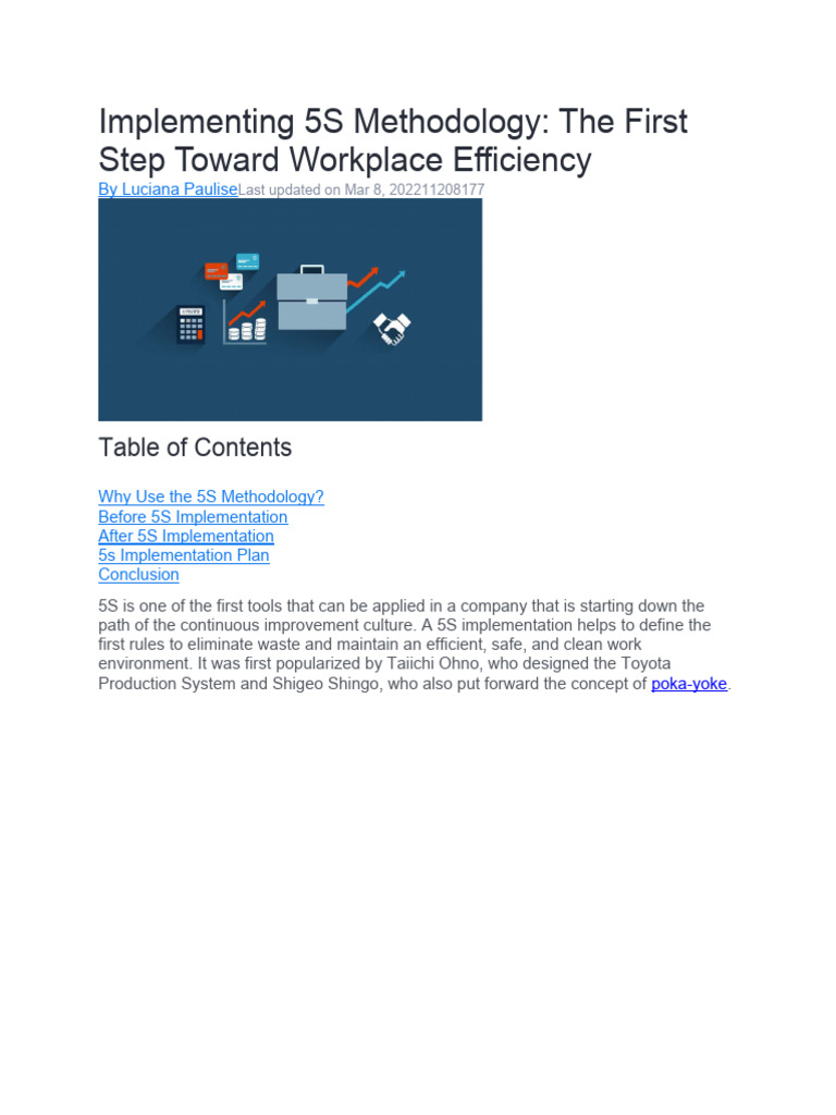 5S Methodology | Download Free PDF | Lean Manufacturing | Business