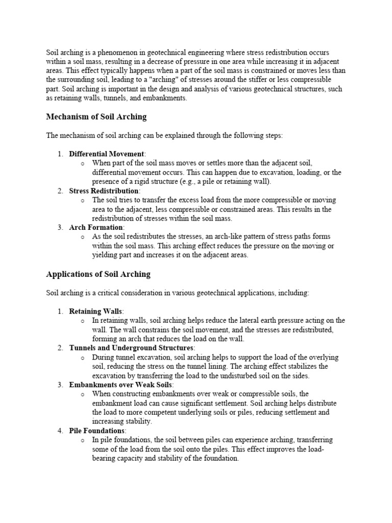 Soil Arching | PDF | Geotechnical Engineering | Deep Foundation