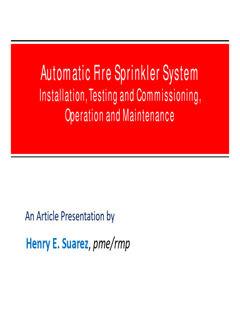 Automatic Fire Sprinkler System Installation T & C & O & M 06-08-21 | PDF | Fire Sprinkler ...