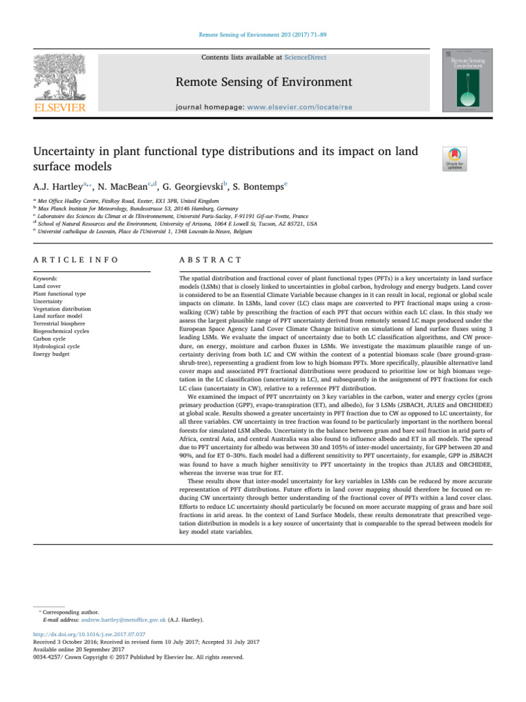 (2017) Uncertainty in Plant Functional Type Distributions and Its ...