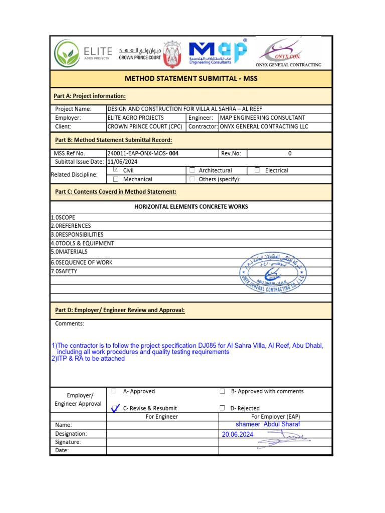 240011-Eap-Onx-mos - 004 - Rev 00 Horizontal Elements Concrete Works ...