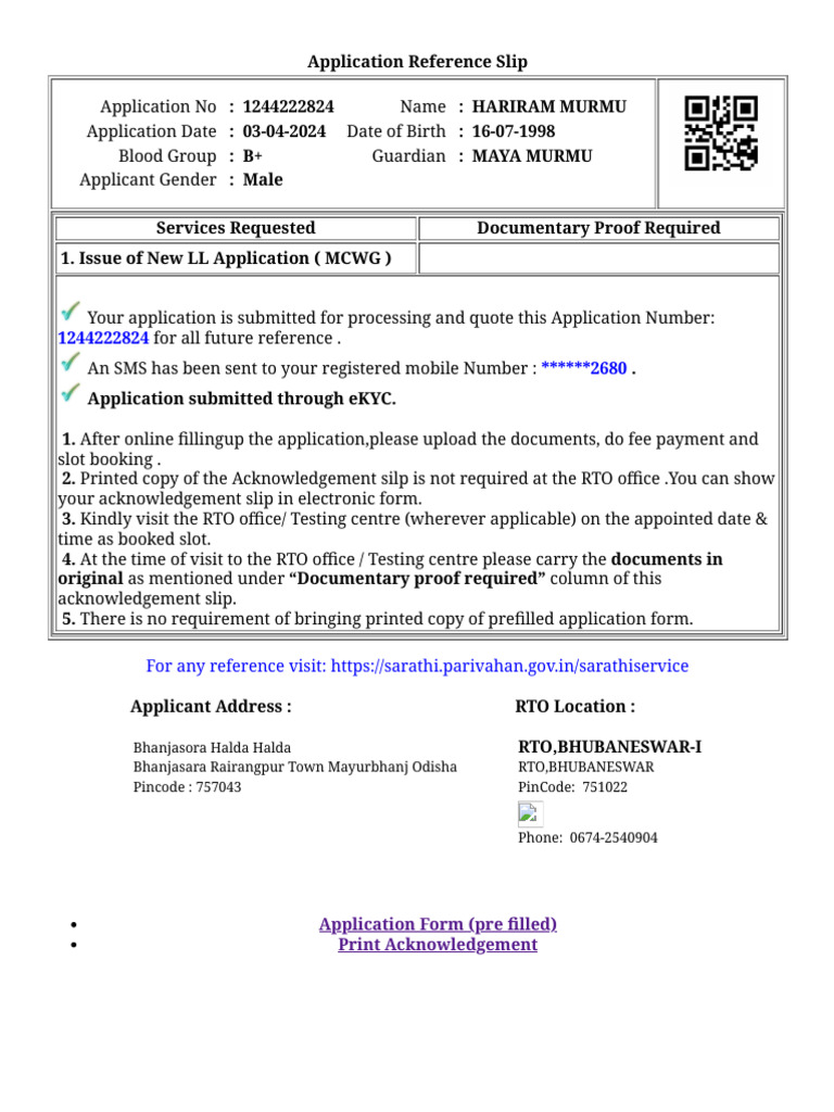 New LL Application Process Guide | PDF