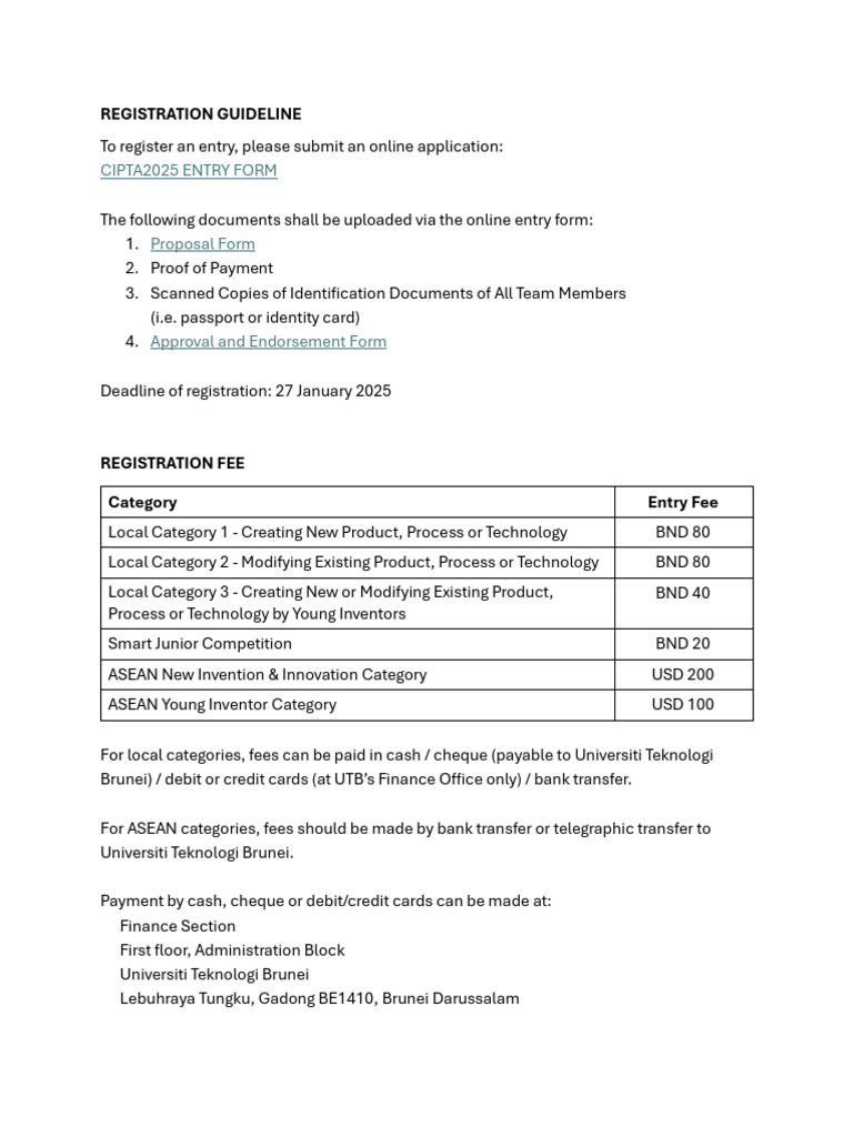 CIPTA2025 Registration Guide | PDF | Finance & Money Management