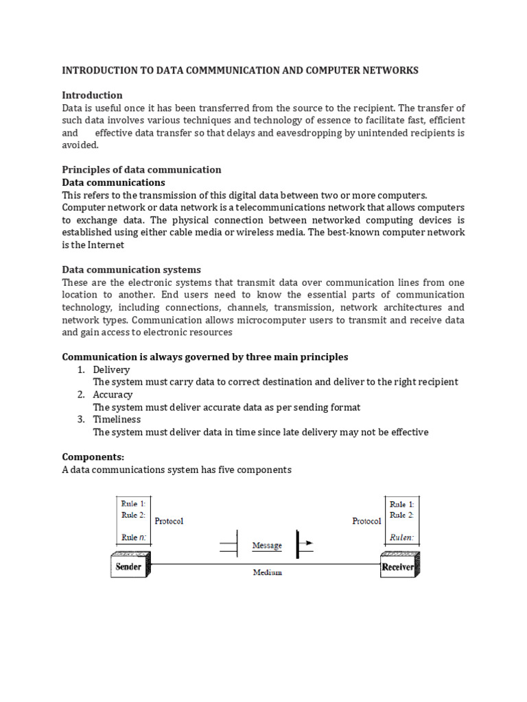 L1 CN Introduction To Computer Networks | PDF | Duplex (Telecommunications) | Computer Network