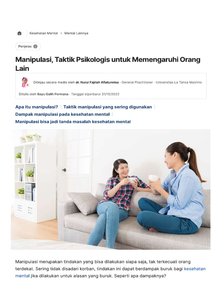 Taktik Manipulasi (Hellosehat) | PDF
