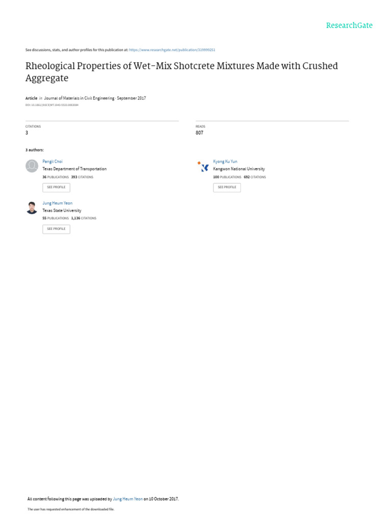 Asce 201709 | PDF | Concrete | Rheology