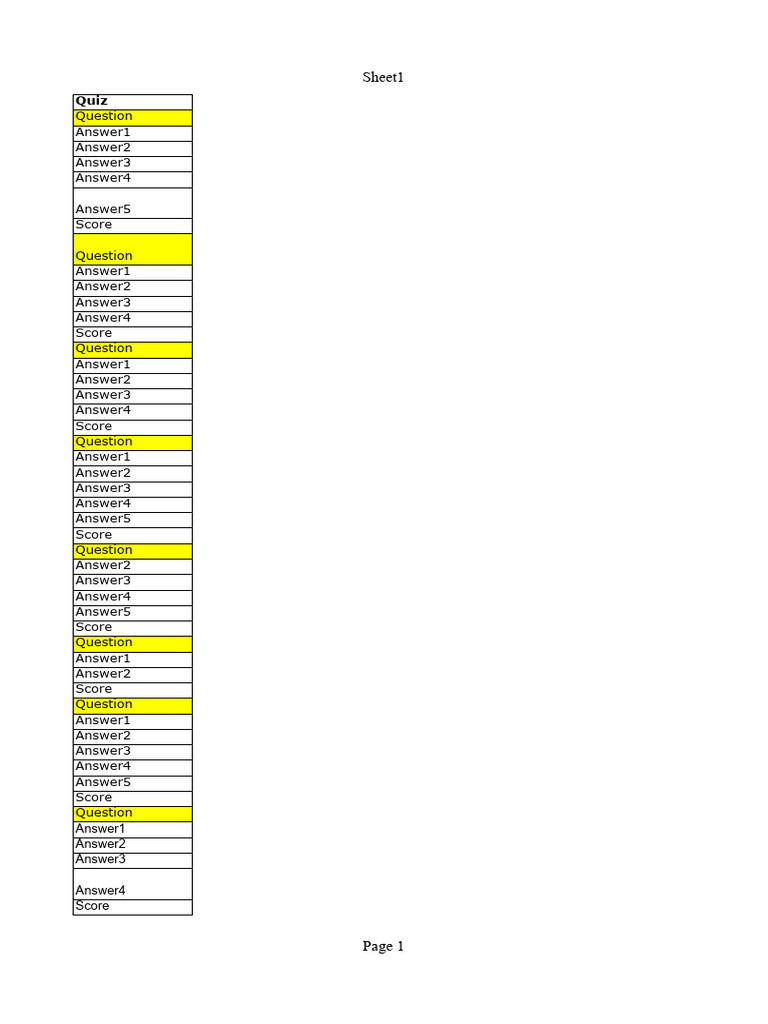 Quiz Template Scrum Pdf Scrum Software Development Technology Development 