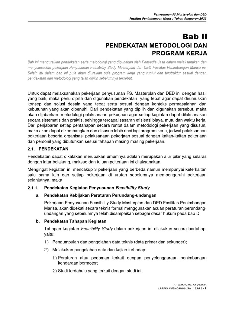 02 - FS MASTERPLAN DED UPPKB MARISA - BAB 2 Uraian Metodologi Dan ...