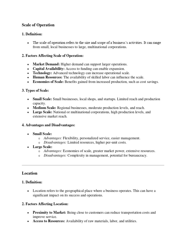 Scale of Operation | PDF | Cost Of Living | Economic Growth