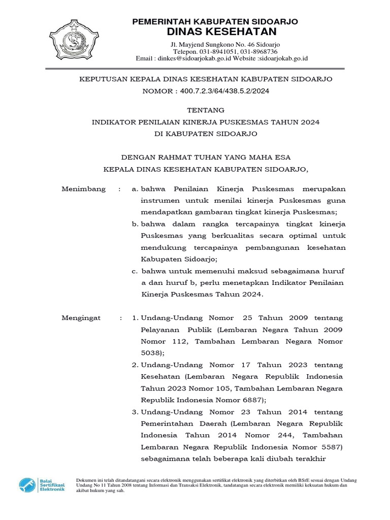 SK Indikator PKP 2024 Fix | PDF