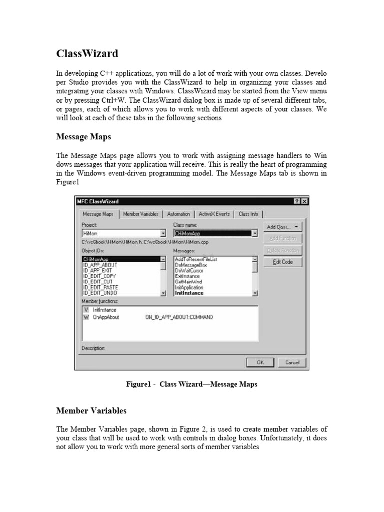 Class Wizard Pdf Component Object Model Class Computer Programming