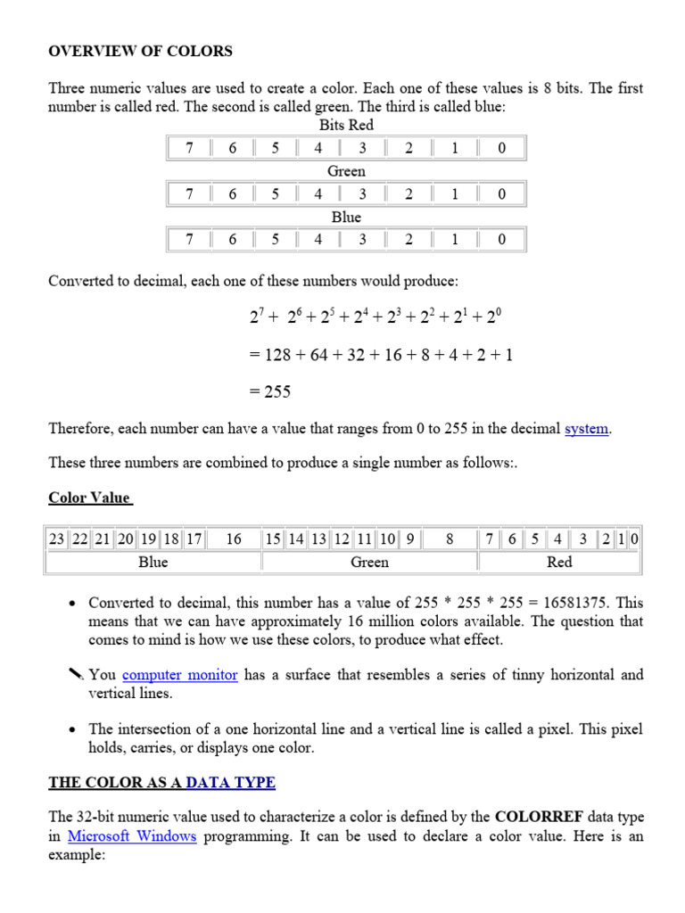 Overview of Colors (Ohp) | PDF | Graphics | Image Processing