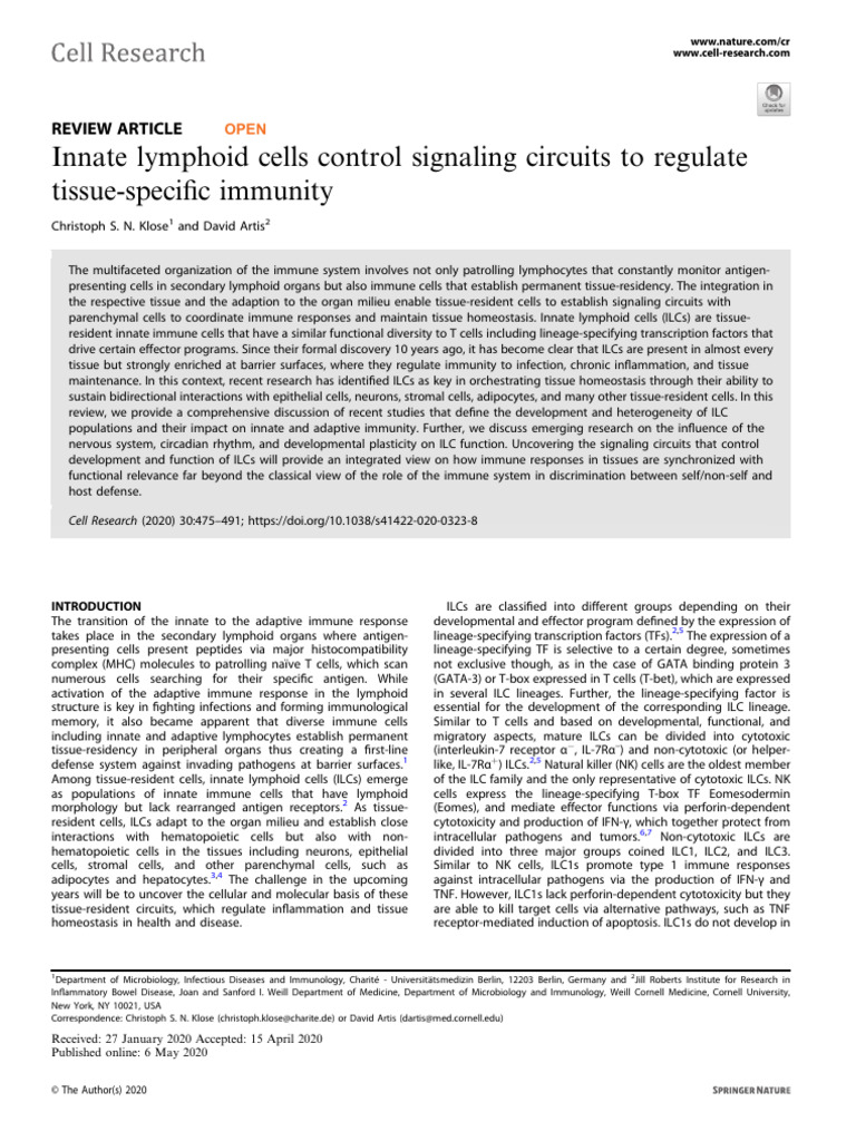 ILCs Control Signaling Circuits | PDF | Natural Killer Cell | Immune System