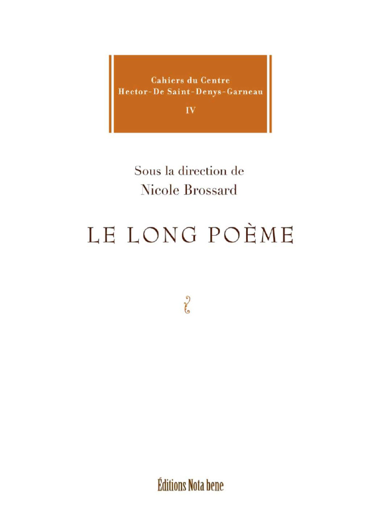 Le Long Poème | PDF