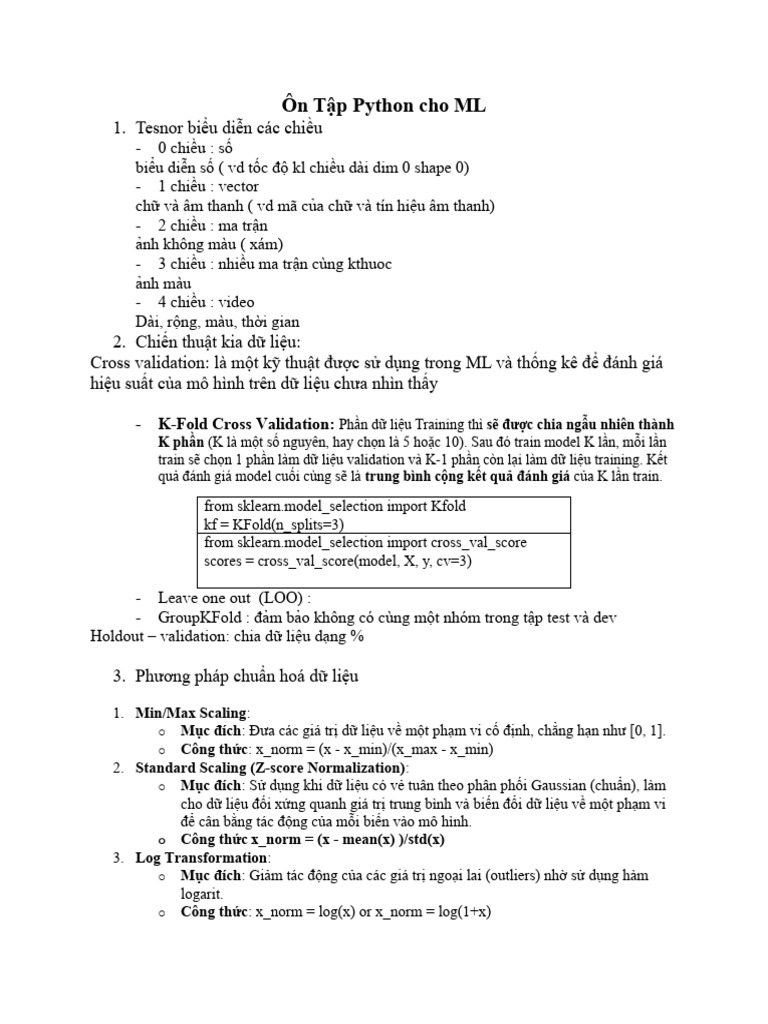 Ôn Tập Python cho ML | PDF