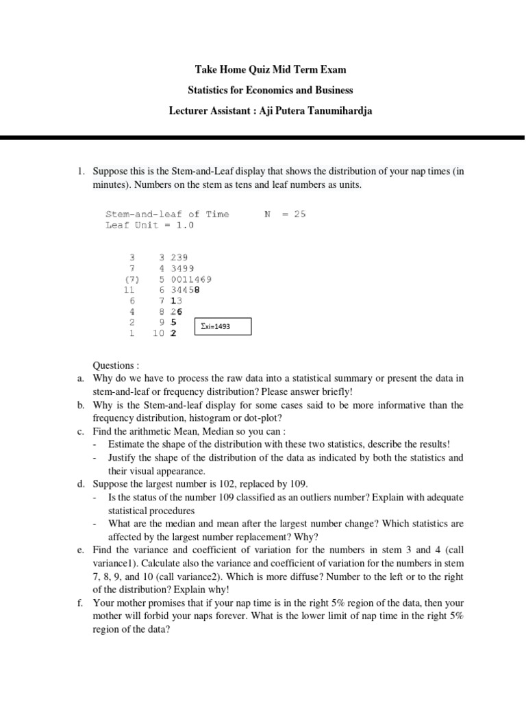 Take Home Quiz Uts 2021 | Download Free PDF | Consumer Price Index ...