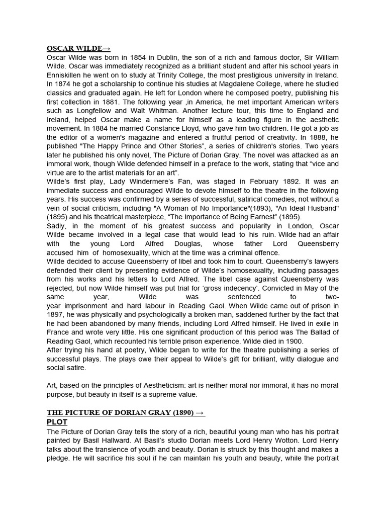 Inglese | PDF | Oscar Wilde | James Joyce