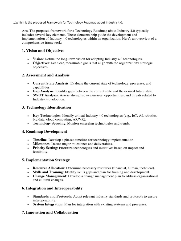 Framework for Industry 4.0 Roadmap | PDF | Simulation | Goal