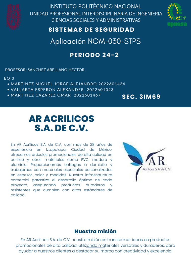 Eq 3 - Nom 030 | PDF | Primeros auxilios | La seguridad