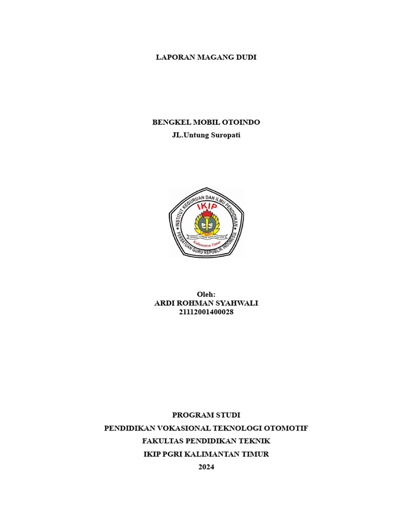 FORMAT PROPOSAL MAGANG DUDI-1 | PDF